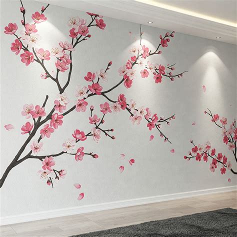 Pink Cherry Blossom Wall Art Painting Cherry Blossom Wall Art Wall