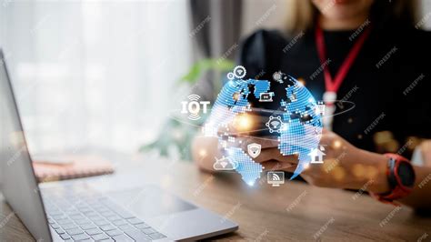 Premium Photo Iot Virtual Screen Interface Internet Of Things Or Iot