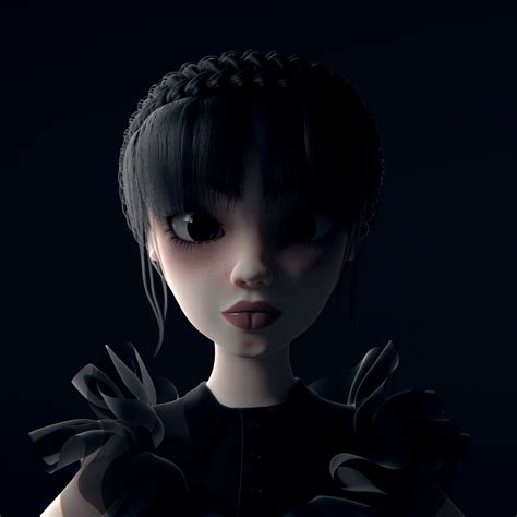 3d Model Wednesday Addams Lowpoly Pack Of Two Rigged 3d Models Vr Ar