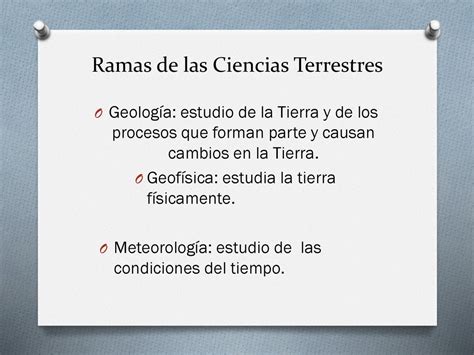 Ramas De Las Ciencias De La Tierra