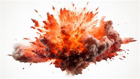 Premium Ai Image Explosion Isolated On White Background