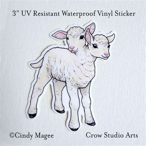 Two Headed Lamb Sticker Farmyard Oddities Conjoined Twins Etsy Lamb Drawing Sketches Lamb