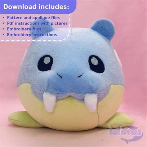 Spheal Plush Sewing Pattern Pdf Instructions Embroidery Files