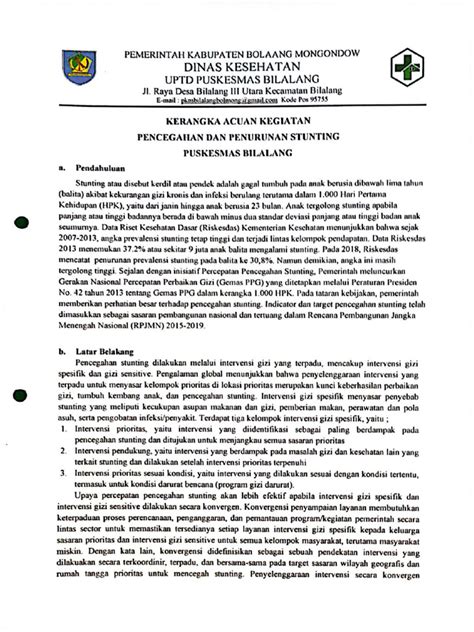 Kak Pencegahan Dan Penurunan Stunting Pdf