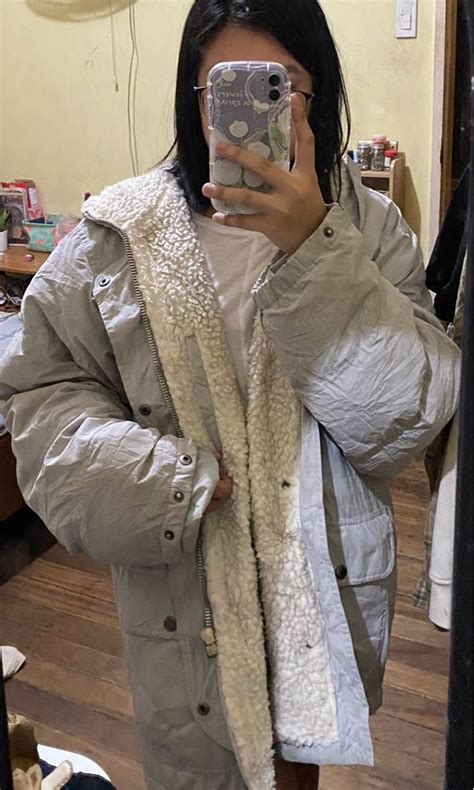 Light Gray Puffer Jacket Womens Fashion Coats Jackets And Outerwear On Carousell