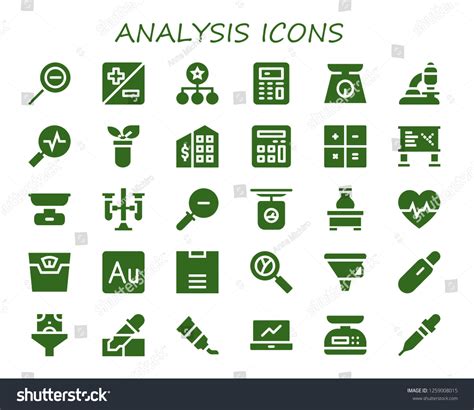 Analysis Icon Set 30 Filled Analysis Stock Vector Royalty Free