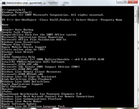 Command To Get The List Of Installed Software Versions Win2k3 Win2k8