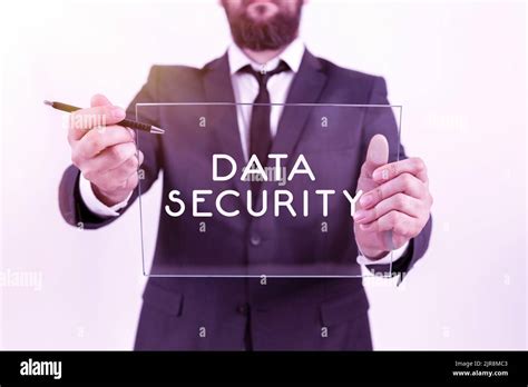 Sign Displaying Data Security Word Written On Confidentiality Disk
