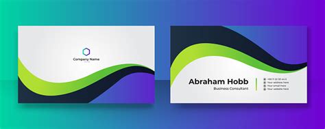 현대 창조적이고 깨끗한 다채로운 명함 디자인 템플릿 트렌디 한 단순한 추상 기하학적 세련된 웨이브 라인이있는 고급 우아한 명함 디자인 배경 벡터 일러스트 레이 션 0명에