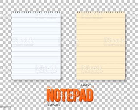 Realistic Vector Notepad Set Office Equipment School Supply Ve Stock