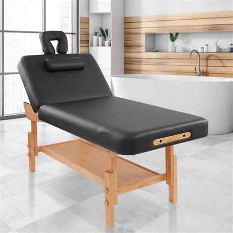 Professional Stationary Massage Table With Shelf And Backrest Mix