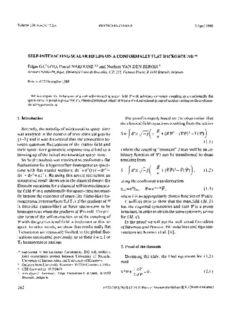 Pdf Self Interacting Scalar Fields On A Conformally Flat Background
