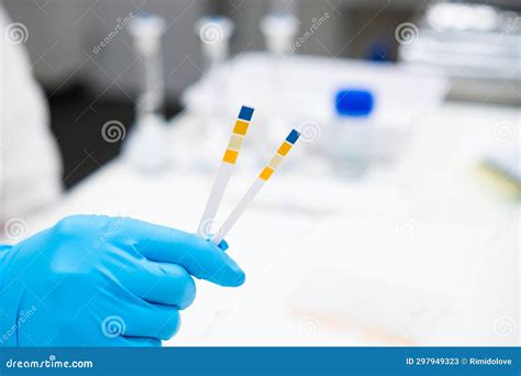 Making A Ph Test Of Water In The Chemical Laboratory Stock Image