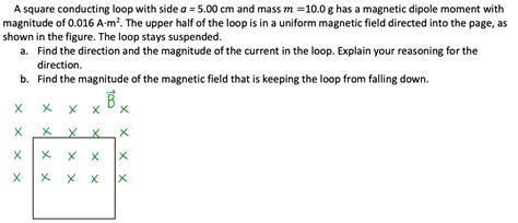 Solved A Square Conducting Loop With Side A Cm And Chegg