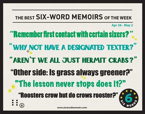 Arent We All Just Hermit Crabs” Best Six Word Memoirs Of The Week