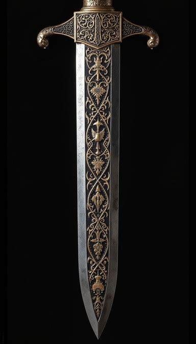Free Golden Inlaid Dagger Image Dagger Ceremonial Medieval