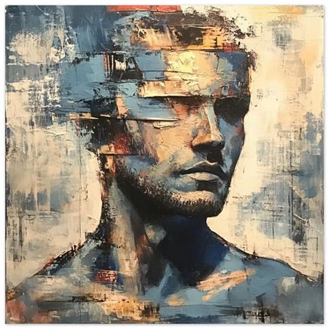 Abstract Man Art Modern Male Artwork Unique Man Portrait Contemporary