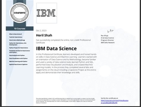 Heril Shah On Linkedin Datascience Ibm Certification