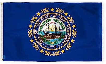 Agas Small New Hampshire State Boat Flag 12x18 Inch