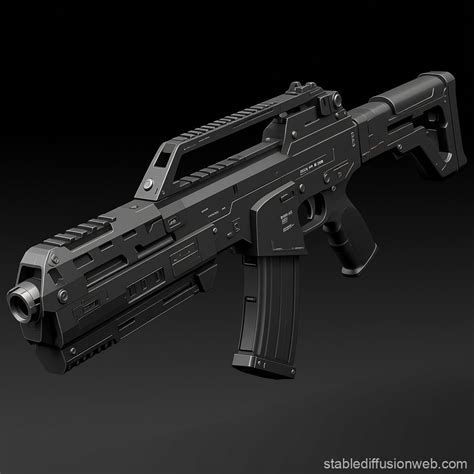 Futuristic Submachine Gun Designed For Urban Combat And Confined Spaces