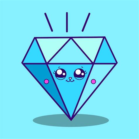 Vector Blue Clear Diamond Premium Vector