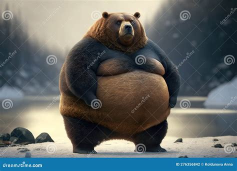 Oso Muy Gordo Creado Con Tecnología De Ai Generativa Stock De