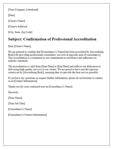 Letter Template For Confirmation Of Professional Accreditation Free Samples In Pdf Letterin