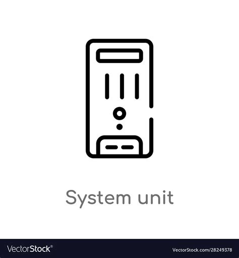 Outline System Unit Icon Isolated Black Simple Vector Image
