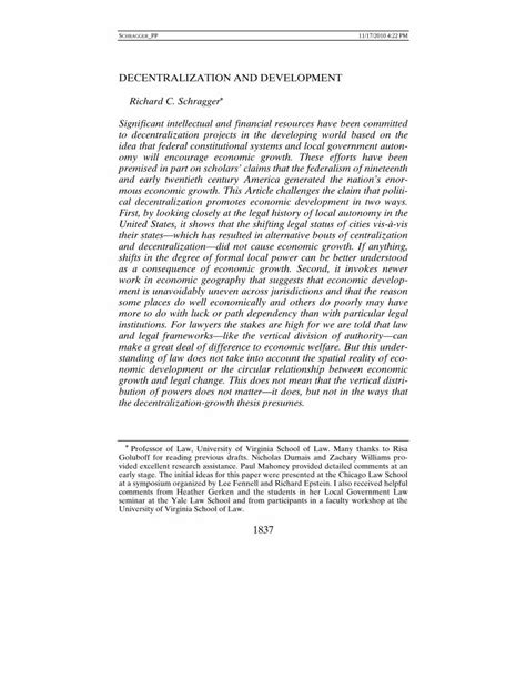 Pdf Decentralization And Development · Law Sch Pub Law And Legal