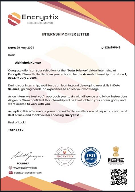 Abhishek Kumar On Linkedin Encryptix Datascience