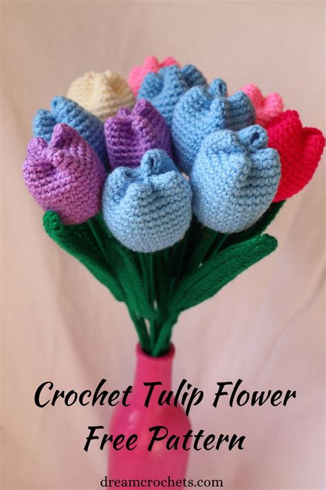 Easy Crochet Tulip Flower Pattern