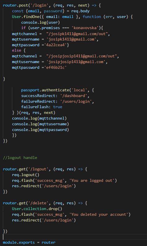 exporting variable along with router r expressjs