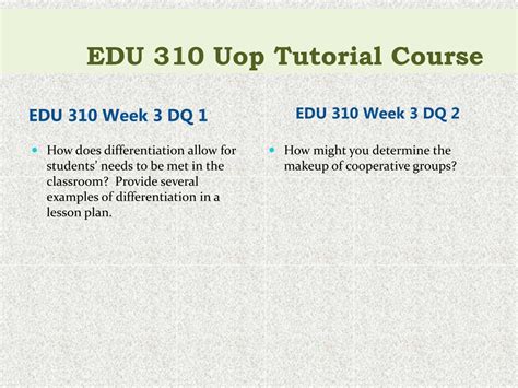 Ppt Edu 310 Uop Tutorial Courses Uoptutorial Powerpoint Presentation