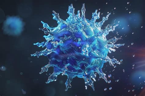 Abstract Representation Of A Virus Particle With The Spiky Surface On A Dark Background