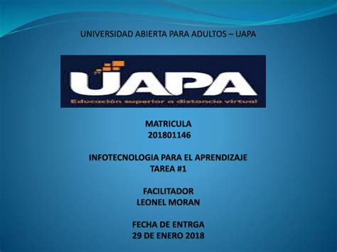 Hoja De Presentacion Universidad Abierta Para Adultos Uapa Pptx