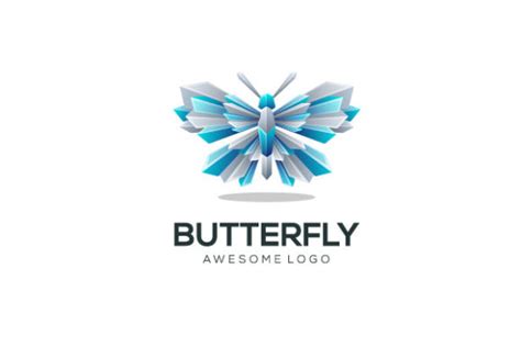 Colorful Butterfly Geometric Logo Templa Graphic By Cleverbunny23