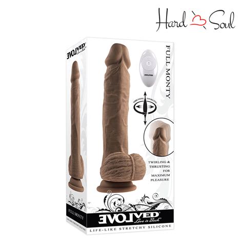 Full Monty Realistic 9 Inch Dildo W Remote Chocolate