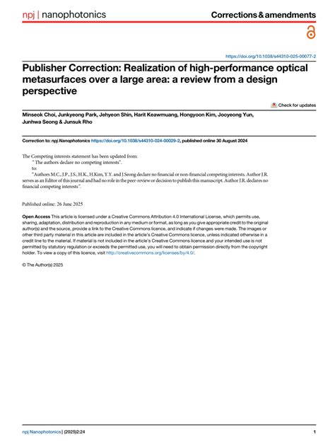 Pdf Publisher Correction Realization Of High Performance Optical