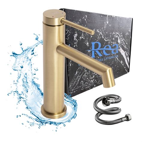 Rea Bateria Umywalkowa Foss ZŁota Szczotkowana Niska 5902557391493