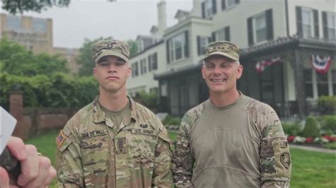 West Point Supe Lt Gen Steve Gilland First Captain Mart Van De Wall On