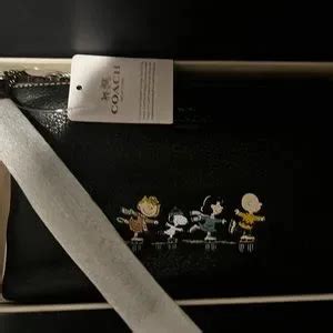 Coach Bags Nwt Coach Large Black Snoopy Peanuts Wristlet Box