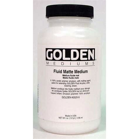 Golden Acrylic Fluid Matte Medium 32 Oz Jar