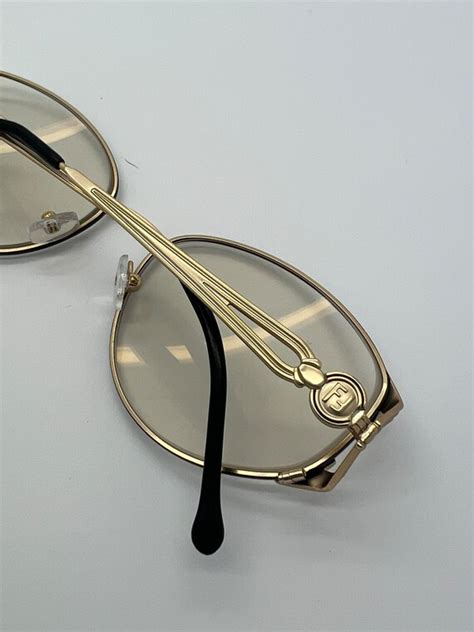 Vintage Fendi Gold Plated Black Rim Eyeglass Frames M… Gem