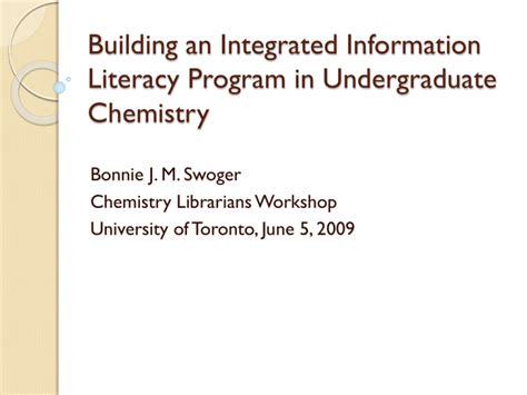Building An Integrated Information Literacy Program In