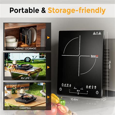Ronekit Induction Cooktop 1800w Portable Electric Stove Countertop 8