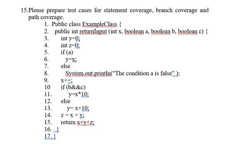 Solved Please Prepare Test Cases For Statement Coverage Chegg