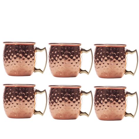 6pcs 2oz Mini Moscow Mule Mug Set Shot Glasses Set Grandado