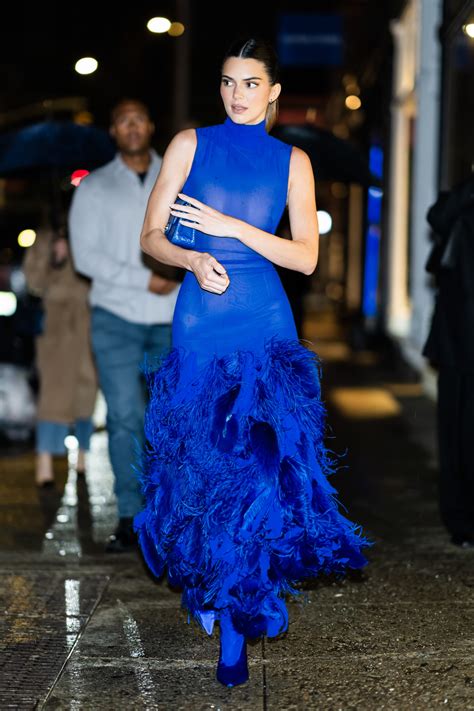 Kendall Jenner Seen In Sheer Blue Dress Amid Bad Bunny Romance