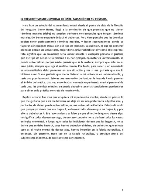 El Prescriptivismo Universal De Hare Pdf