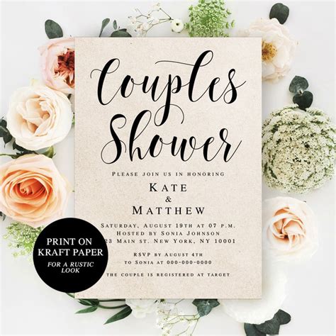Couples Shower Invitation Template Wedding Shower Invitation Instant